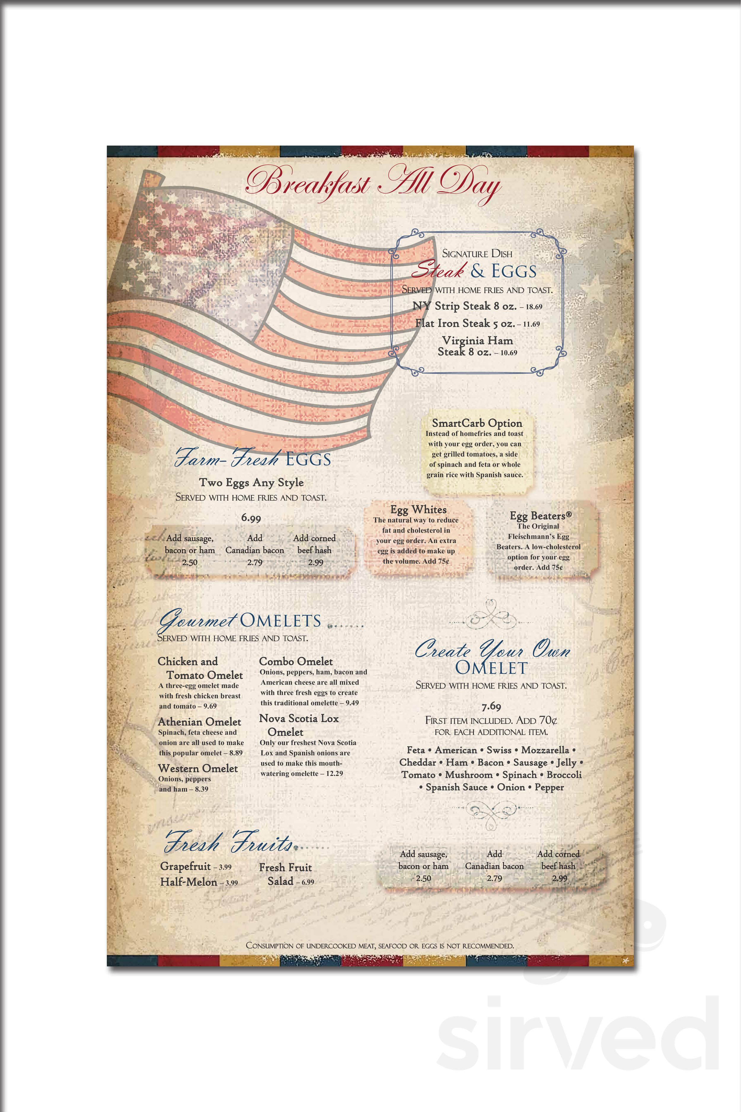 Latham '76 Diner menus in Latham, New York, United States