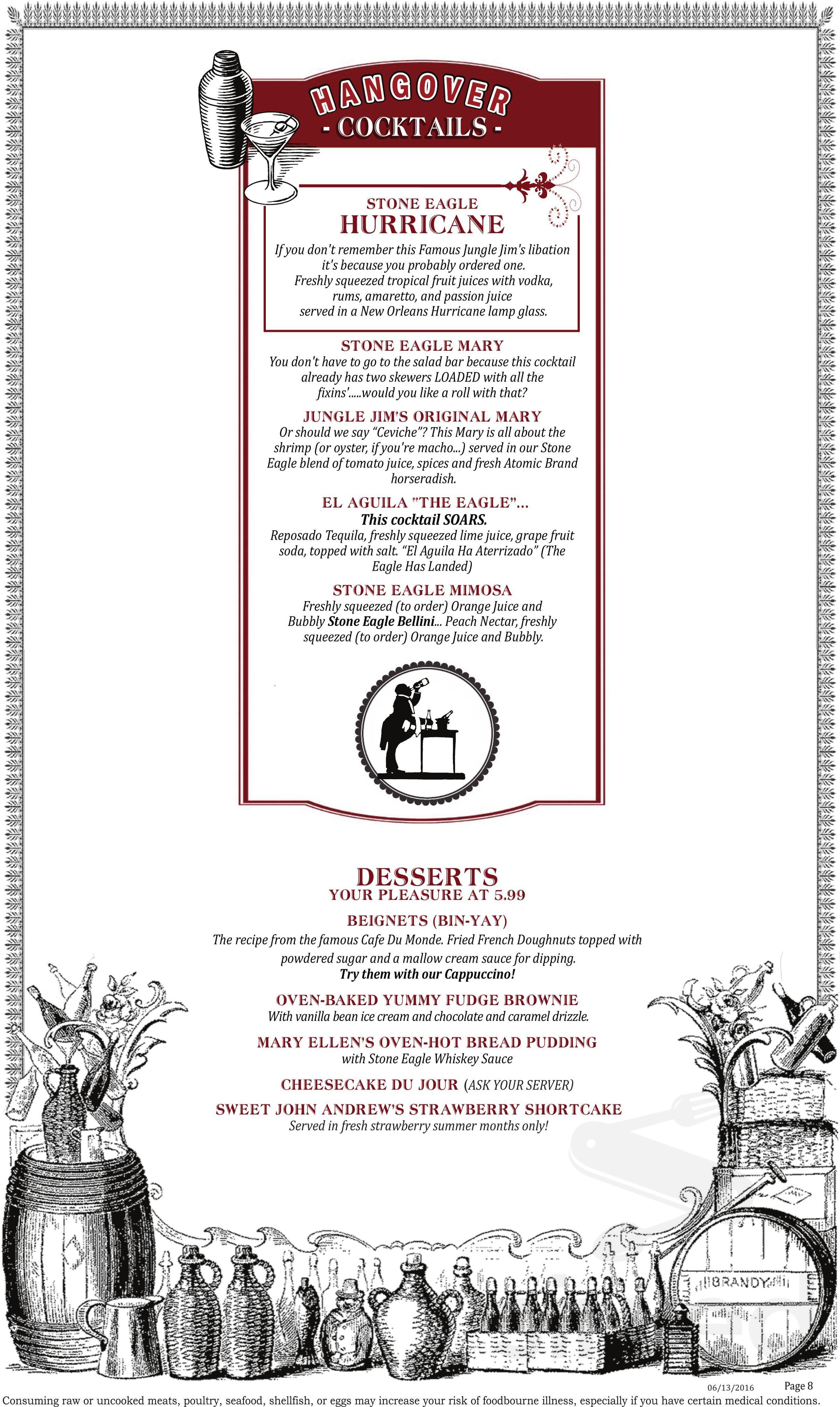 Stone Eagle Tavern menus in Rockford, Illinois, United States