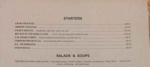 Menu for Buoy 9 Restaurant & Lounge in Hammond, OR | Sirved