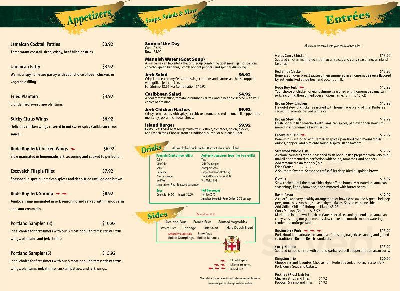 Menu - Arlington TX's Jamaica Gates Caribbean Cuisine | Sirved