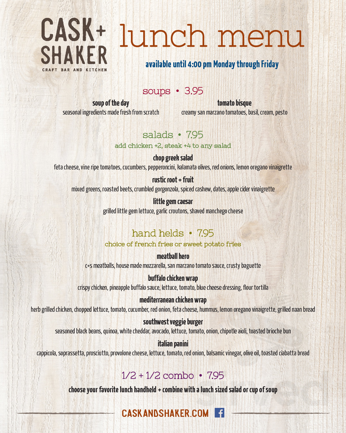 Cask + Shaker Craft Bar and Kitchen menus in Wellington, Florida ...