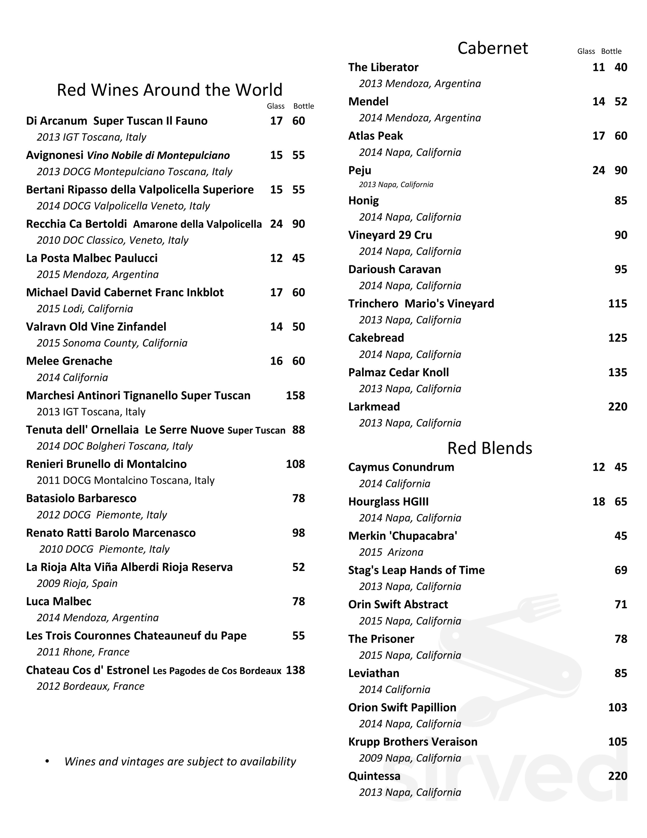 Crudo menus in Frisco, Texas, United States