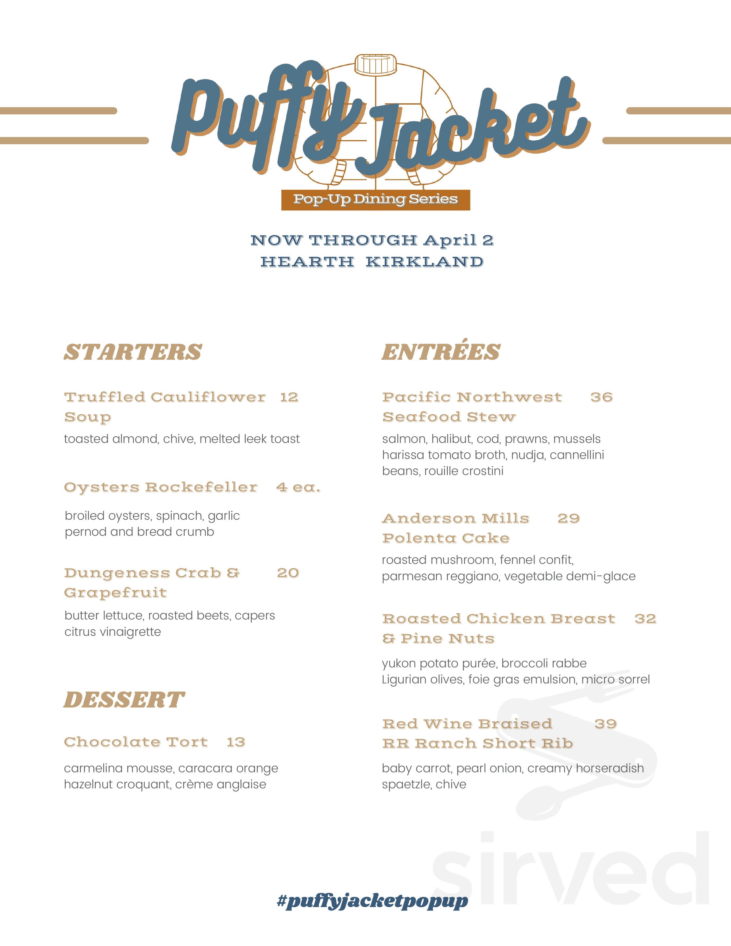 Hearth menu in Kirkland, Washington, USA