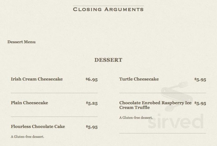 Menu for Courthouse Pub in Mason, MI | Sirved