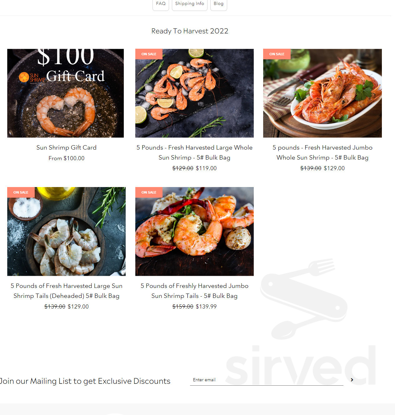 Menu - St James City FL's Sun Shrimp | Sirved