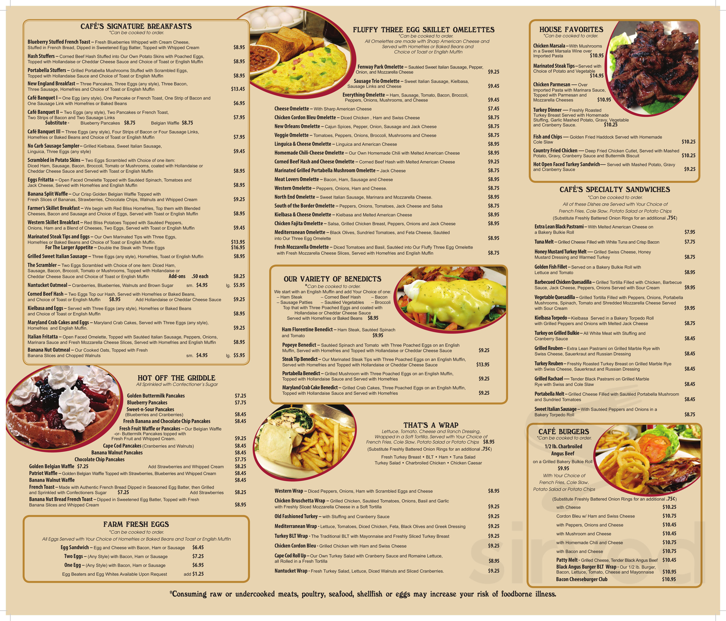 Menu - Mansfield MA's Café On the Common | Sirved