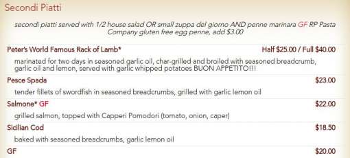 Menu for Carini's Southern Italian Restaurant in Milwaukee, WI | Sirved
