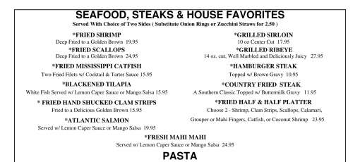 Menu for Mullet Bay Restaurant in St Simons Island, GA | Sirved