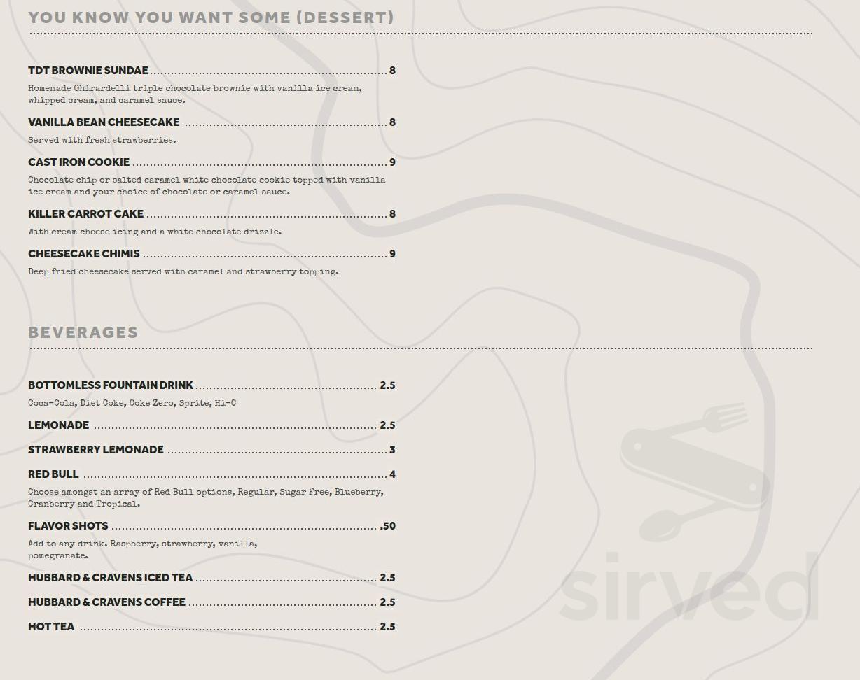 The District Tap menu in Indianapolis, Indiana, USA