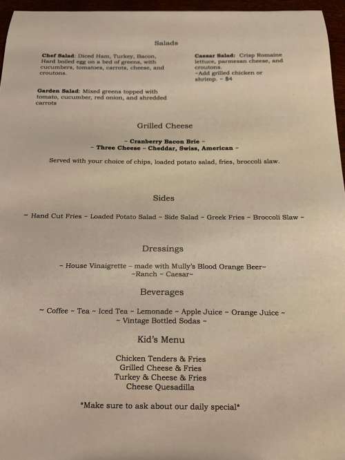 Bulrushes Cafe menu in Prince Frederick, Maryland, USA