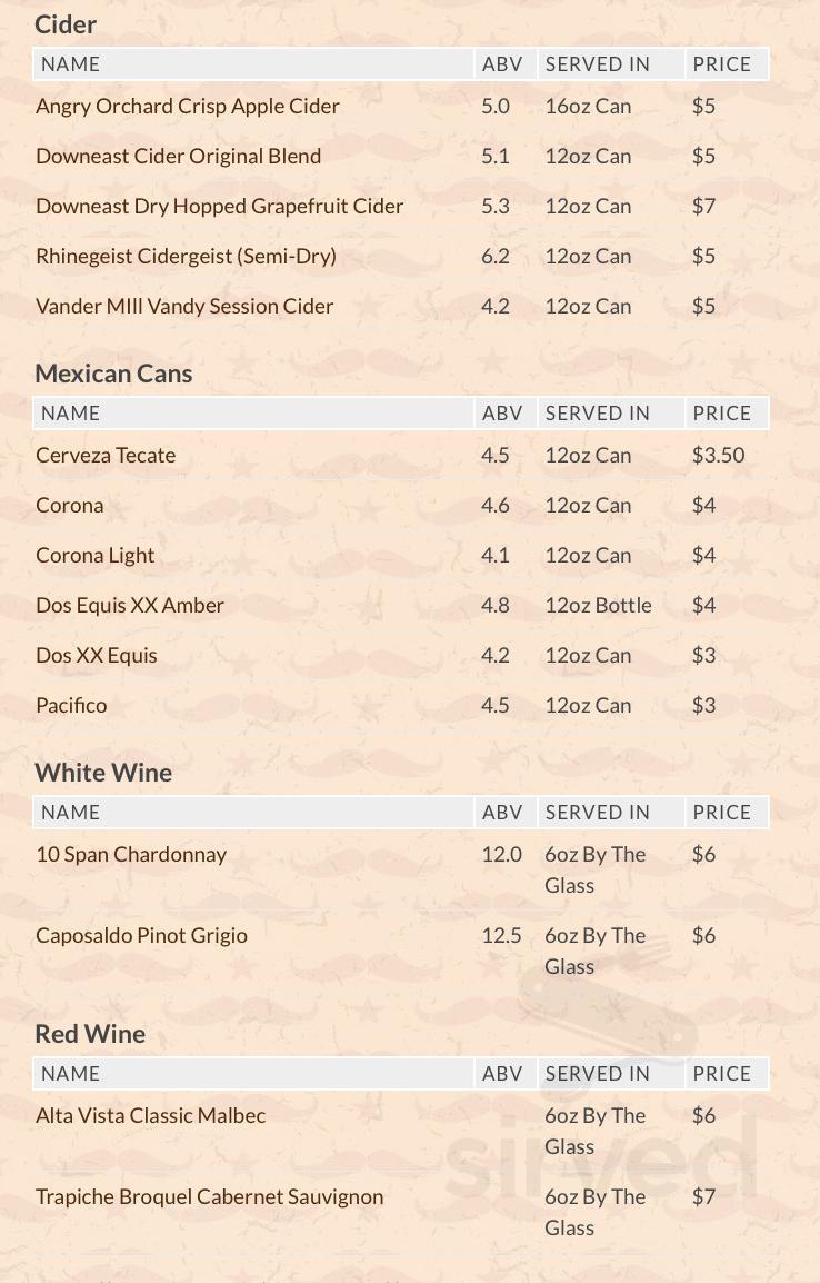 Menu - Gahanna OH's Local Cantina - Gahanna | Sirved