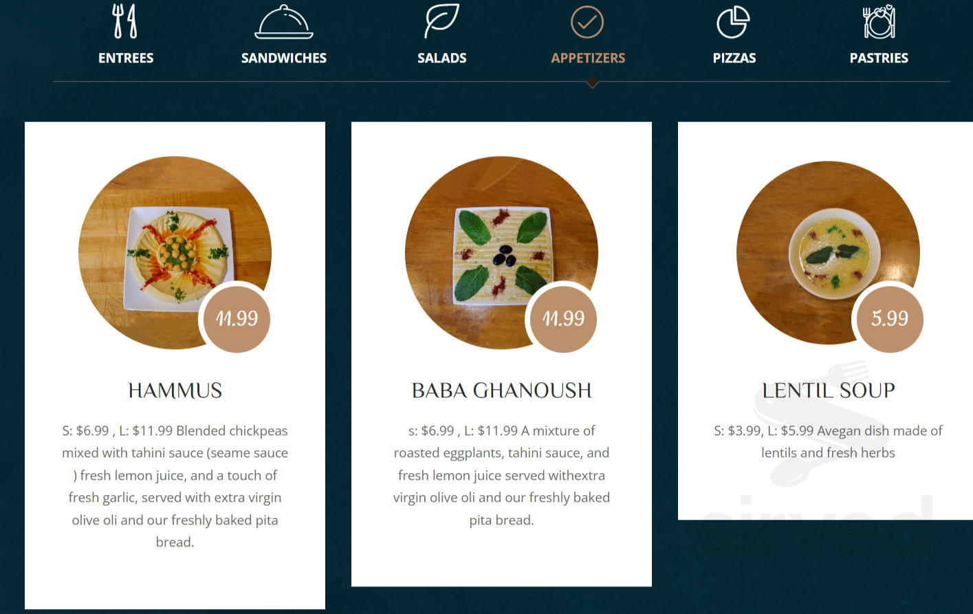 Jerusalem Bakery & Grill menu in Marietta, Georgia, USA