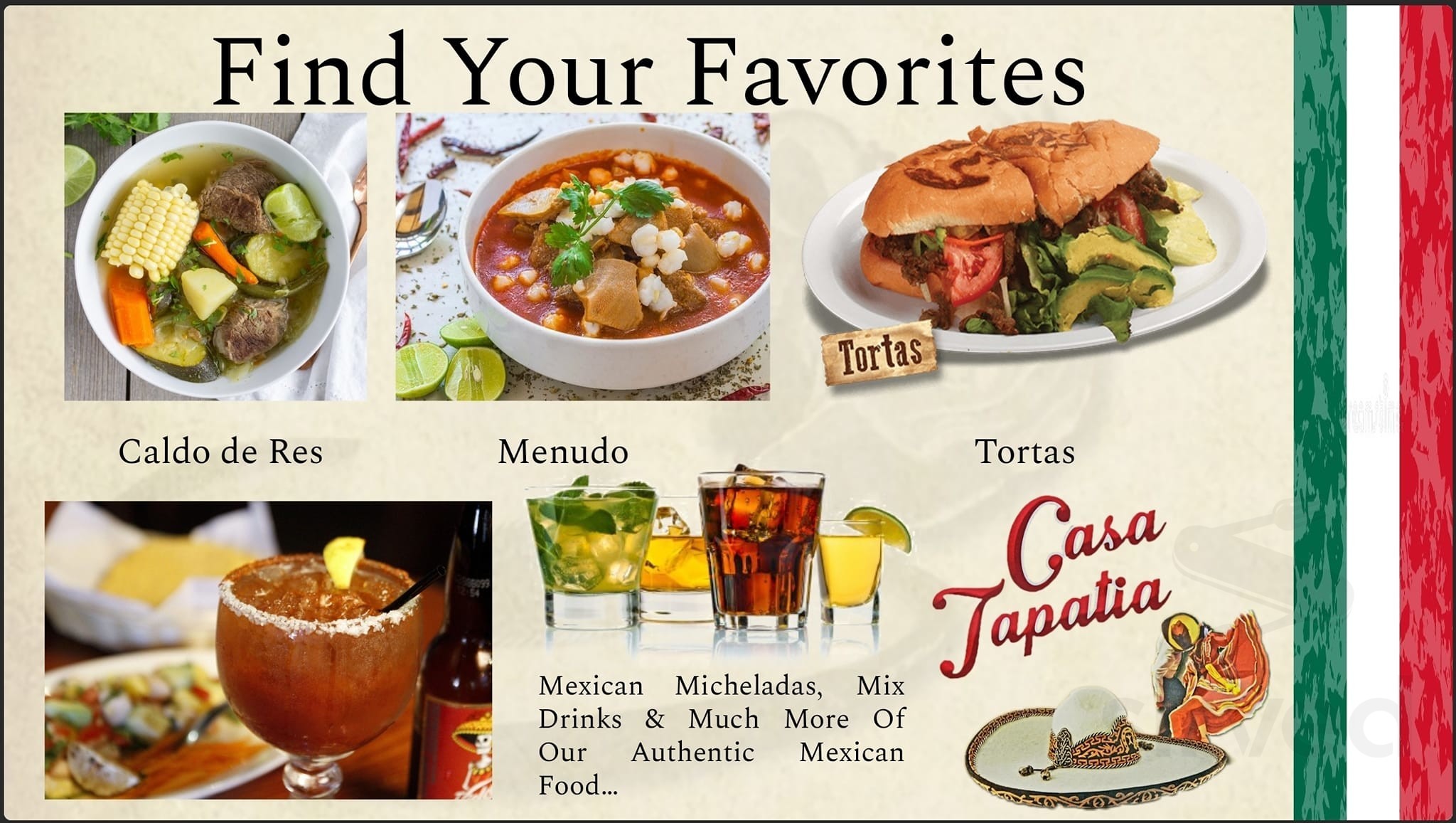 Casa Tapatia Mexican Restaurant & Bar menu in Beaumont, Texas, USA