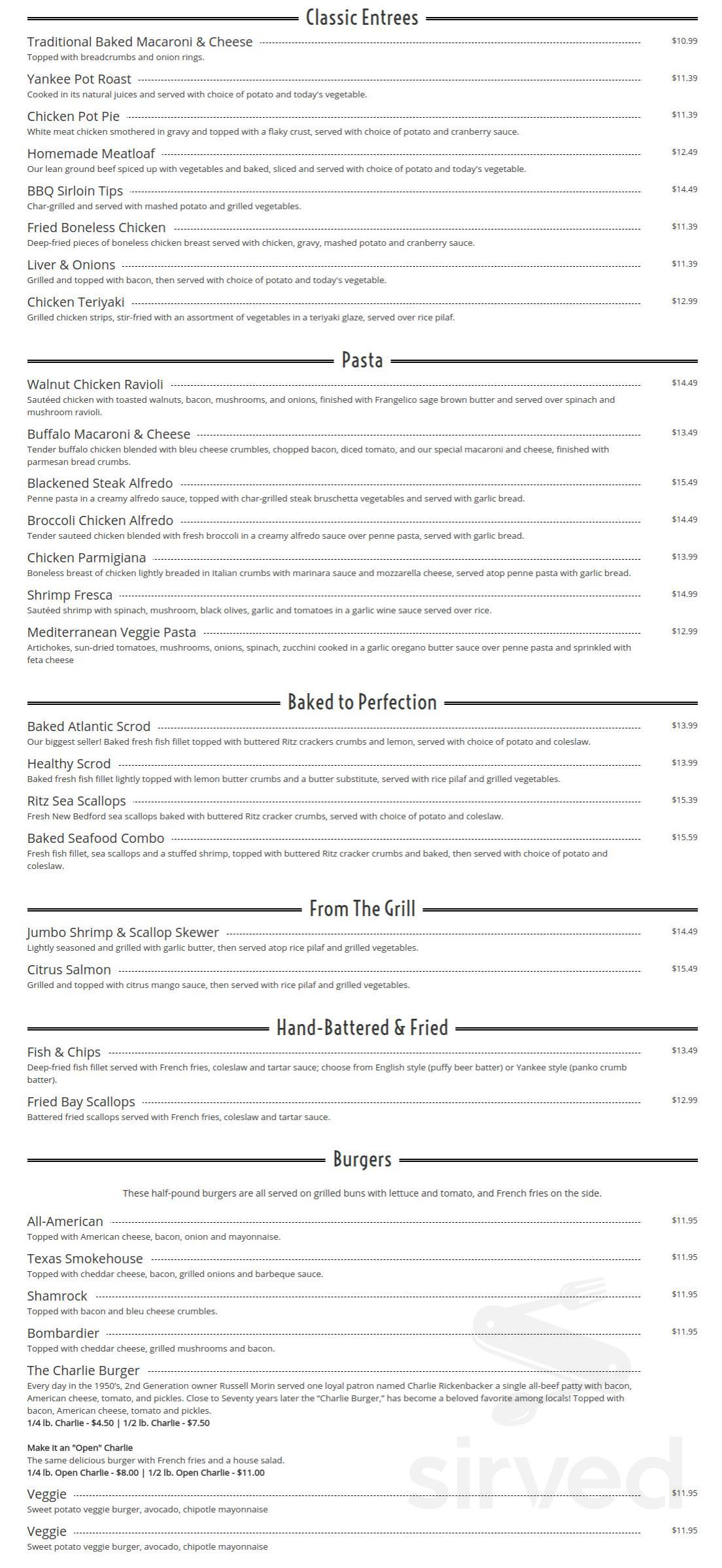 Morin's Hometown Bar & Grille menu in Attleboro, Massachusetts, USA