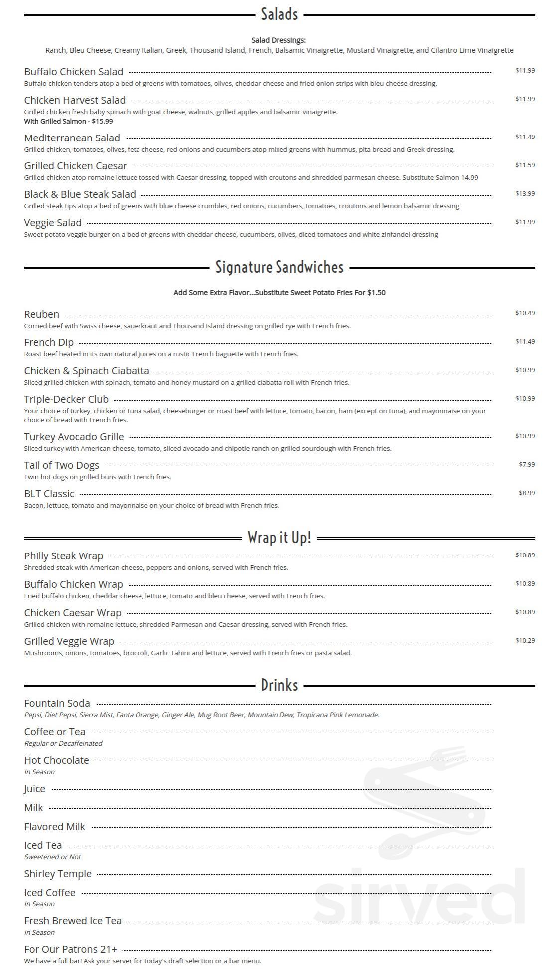 Morin's Hometown Bar & Grille menu in Attleboro, Massachusetts, USA