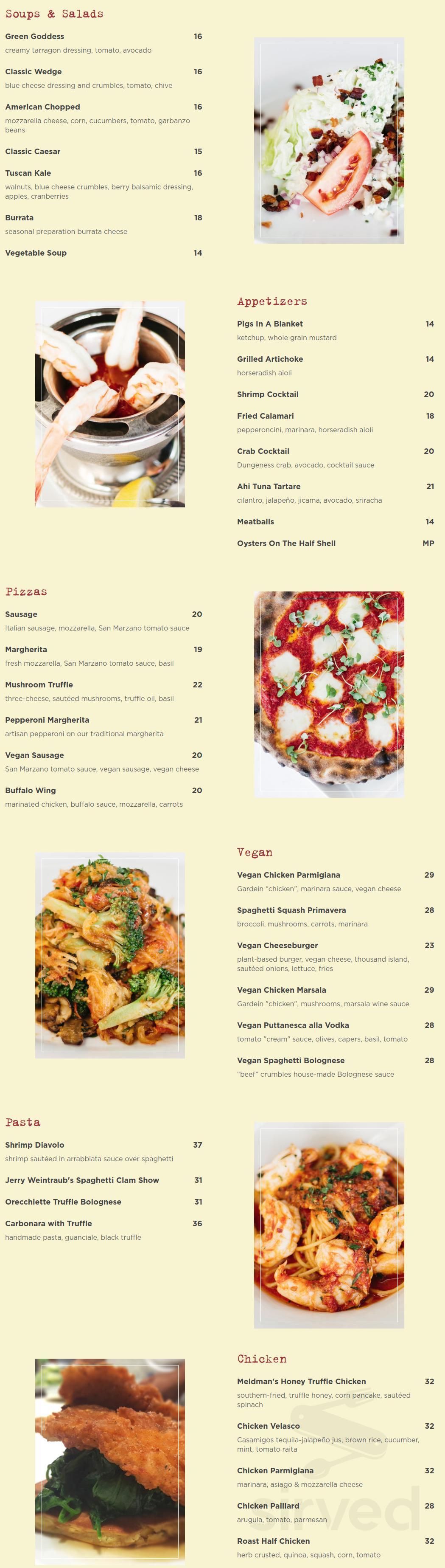 Craig's menu in West Hollywood, California, USA