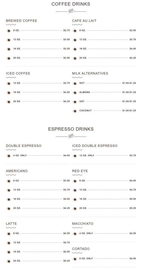 Palermo menu in Ventura, California, USA