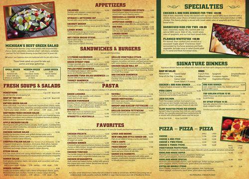Highland House menu in Highland Charter Twp, Michigan, USA