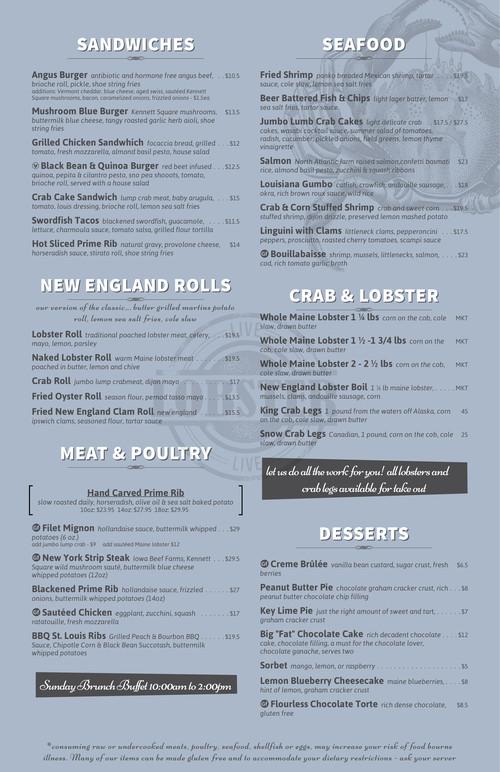 Brickside Grille menu in Exton, Pennsylvania, USA