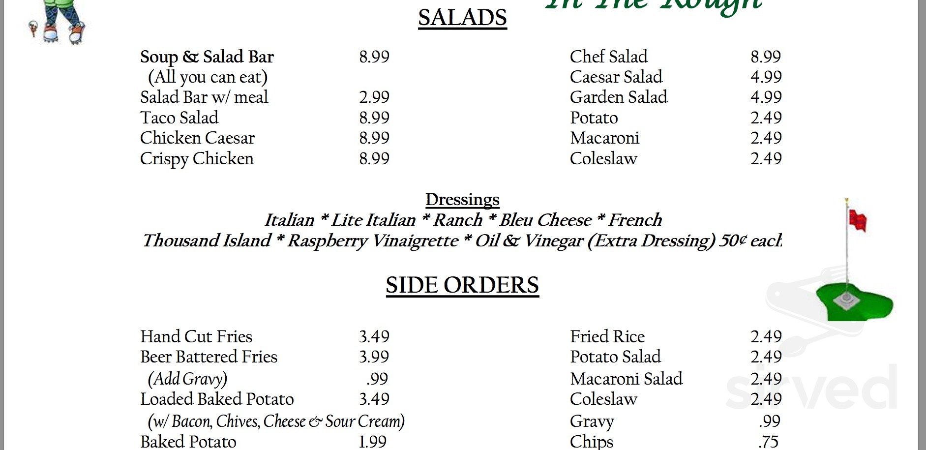 Par & Grill menus in Caribou, Maine, United States