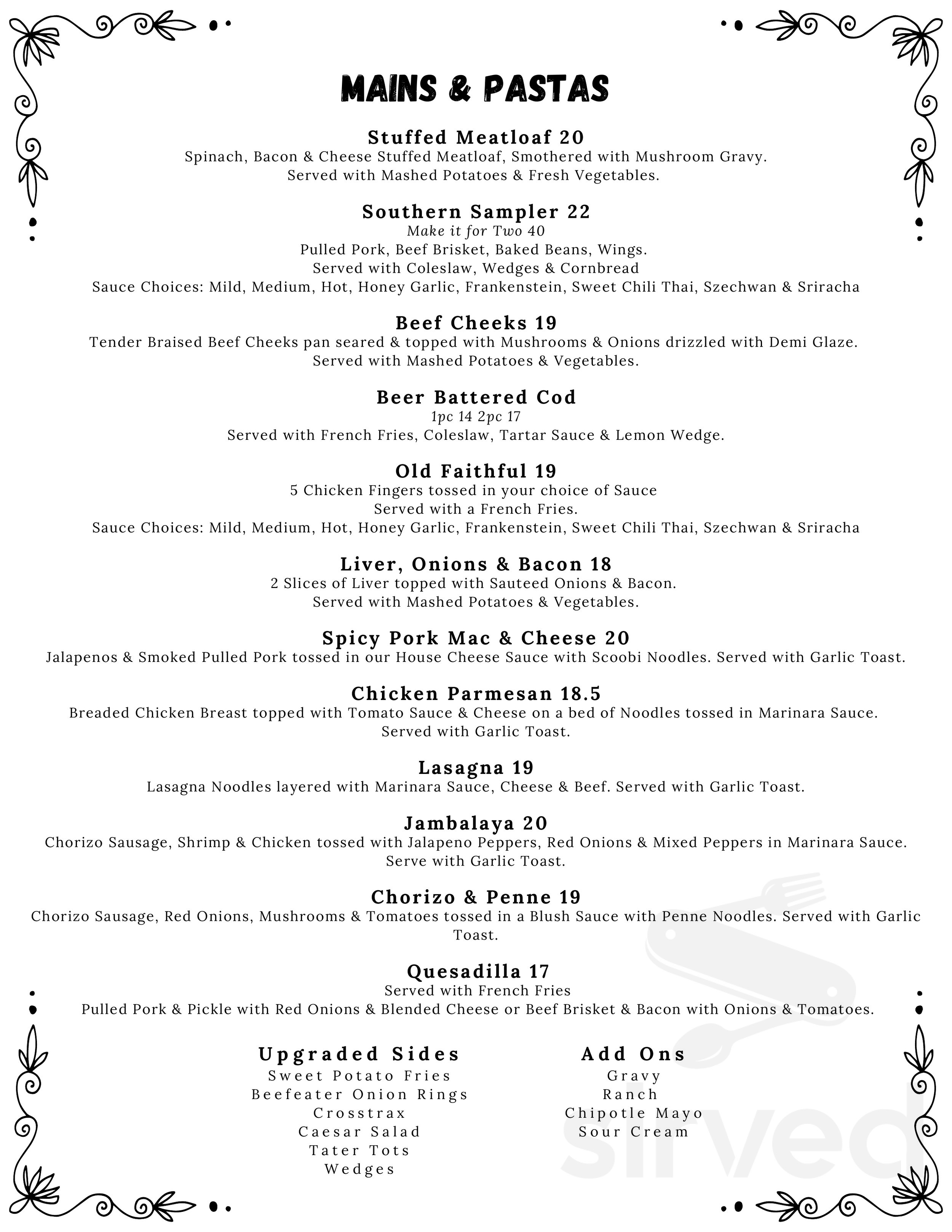 Caradoc Sands menus in Strathroy, Ontario, Canada