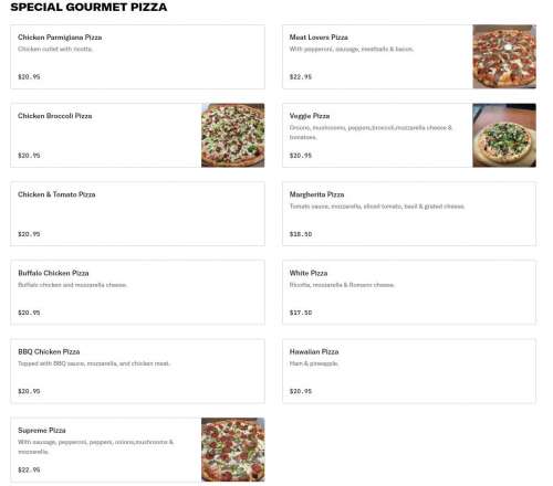 Gabriella's Family Pizza menu in Queens, New York, USA