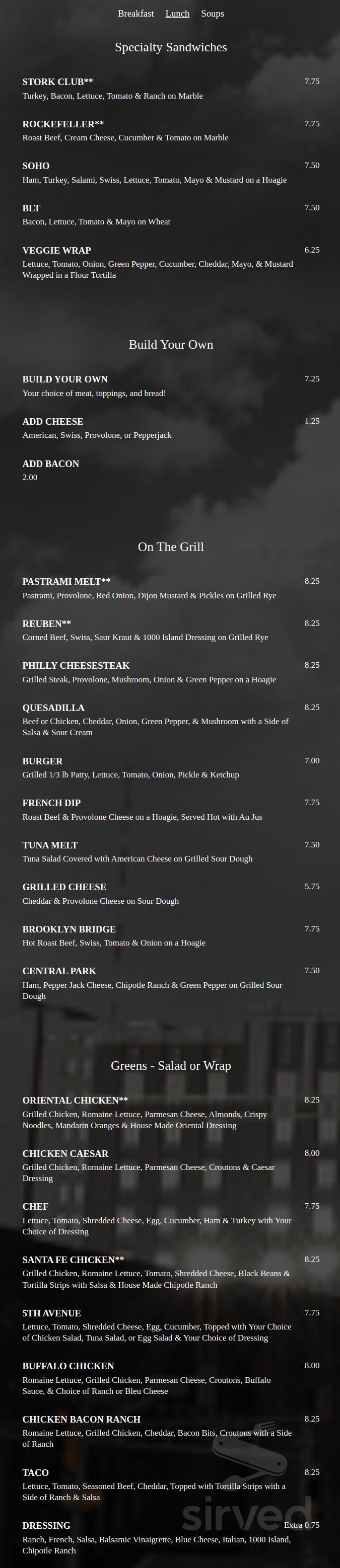 Manhattan Deli Menu - Omaha, Nebraska | Sirved