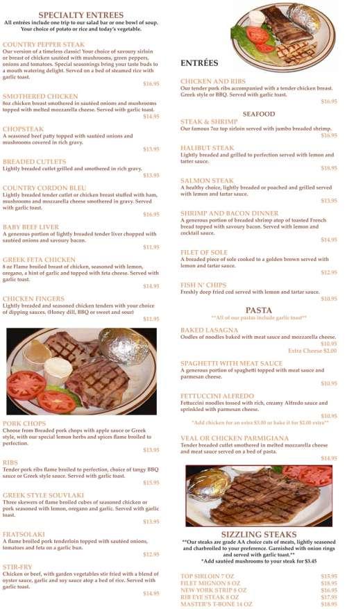 K Family Kitchen menu in Regina, Saskatchewan, Canada