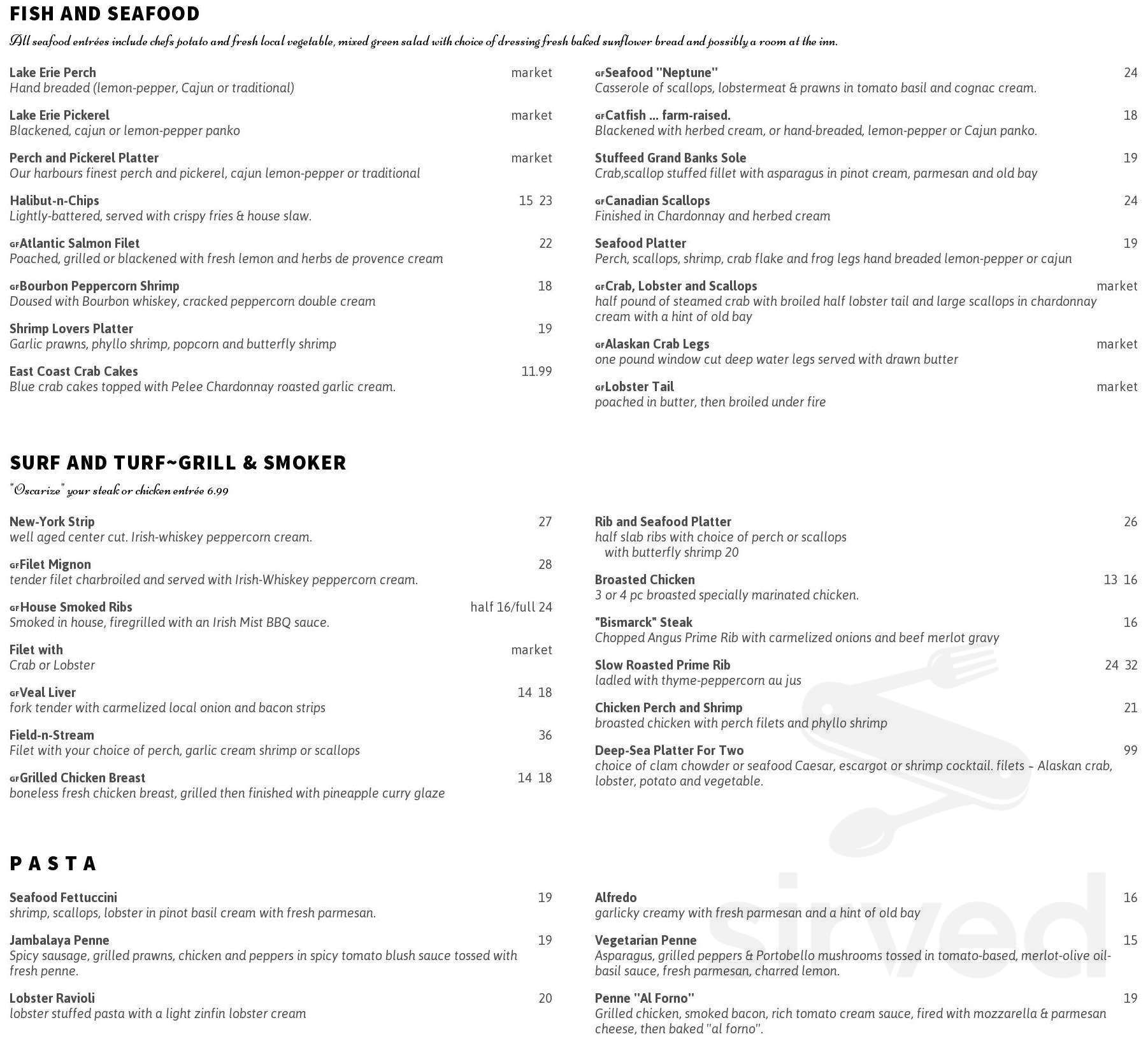 Molly & OJ's Restaurant menu in Erieau, Ontario, Canada