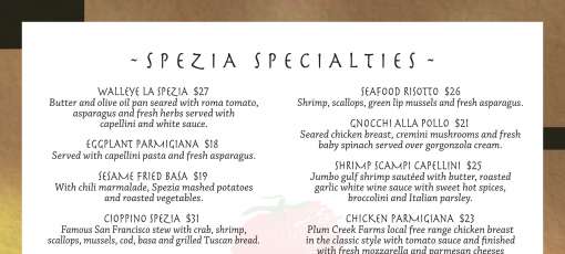Menu for Spezia Omaha in Omaha, NE | Sirved