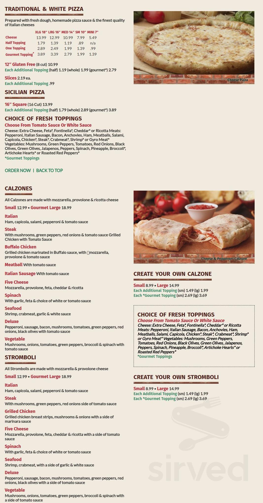 Genoa Pizza & Bar menu in Pittsburgh, Pennsylvania, USA