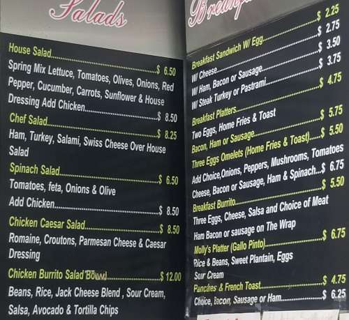 Molly's Deli menu in Wilton, Connecticut, USA