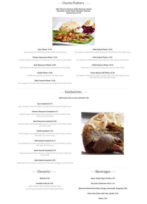 Manouche & Co Mediterranean & Lebanese Restaurant menu in Bloomfield ...