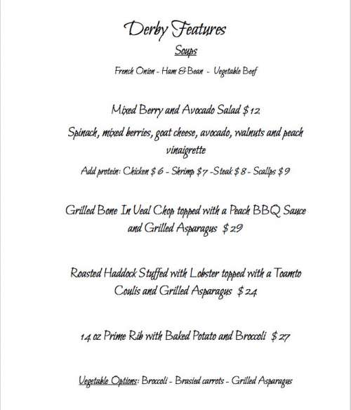 Orlando's menu in Muncy, Pennsylvania, USA