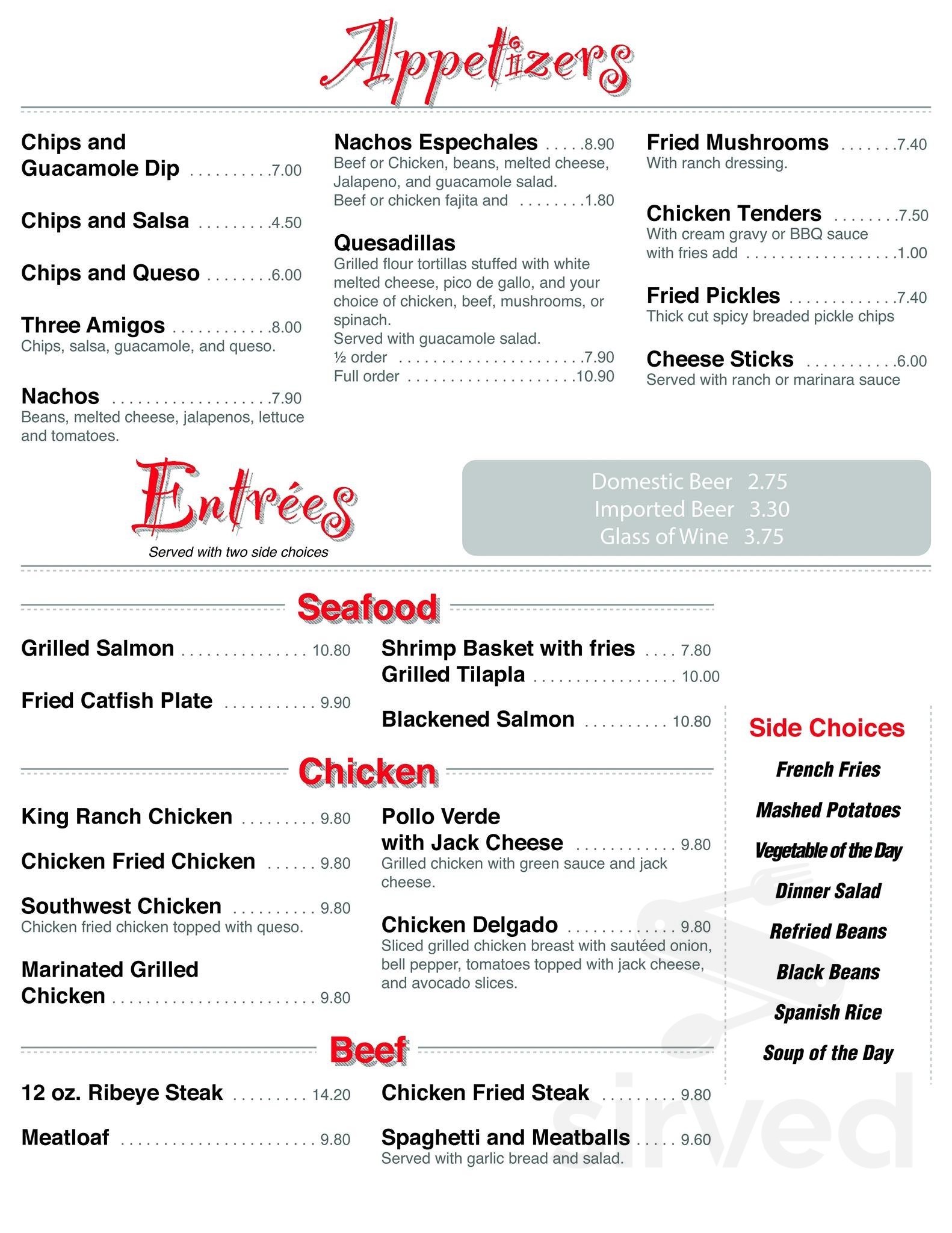 Menu - San Marcos TX's Cafe on the Square | Sirved
