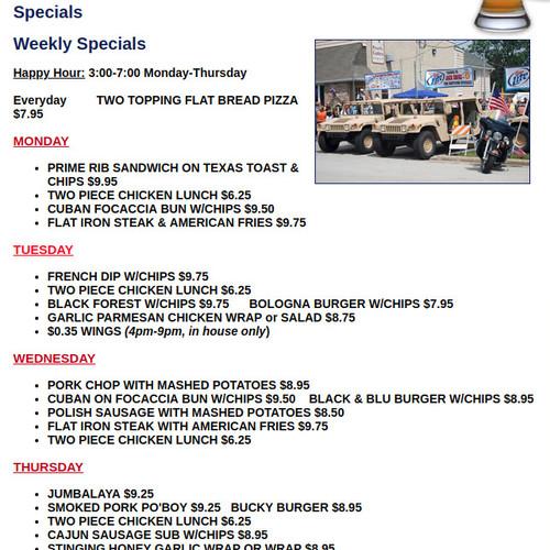 Pearly Gates Bar & Grill menu in Green Bay, Wisconsin, USA