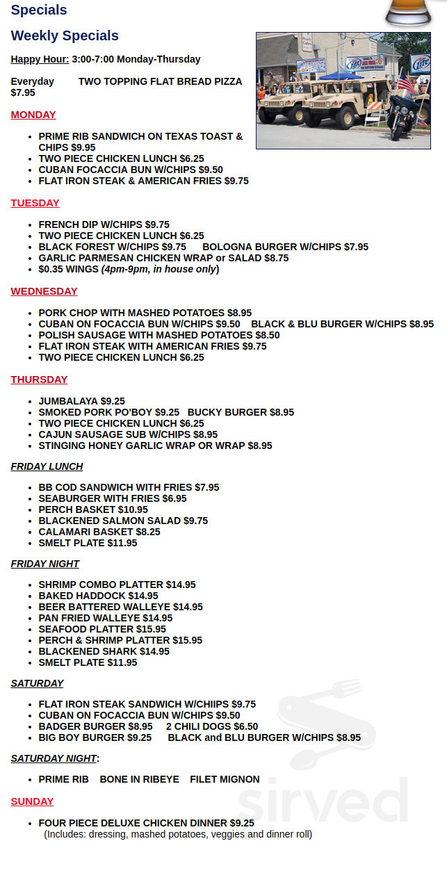 Pearly Gates Bar & Grill menu in Green Bay, Wisconsin, USA