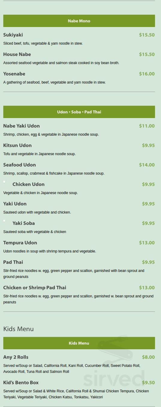 Mitsuba menus in Rome, New York, United States