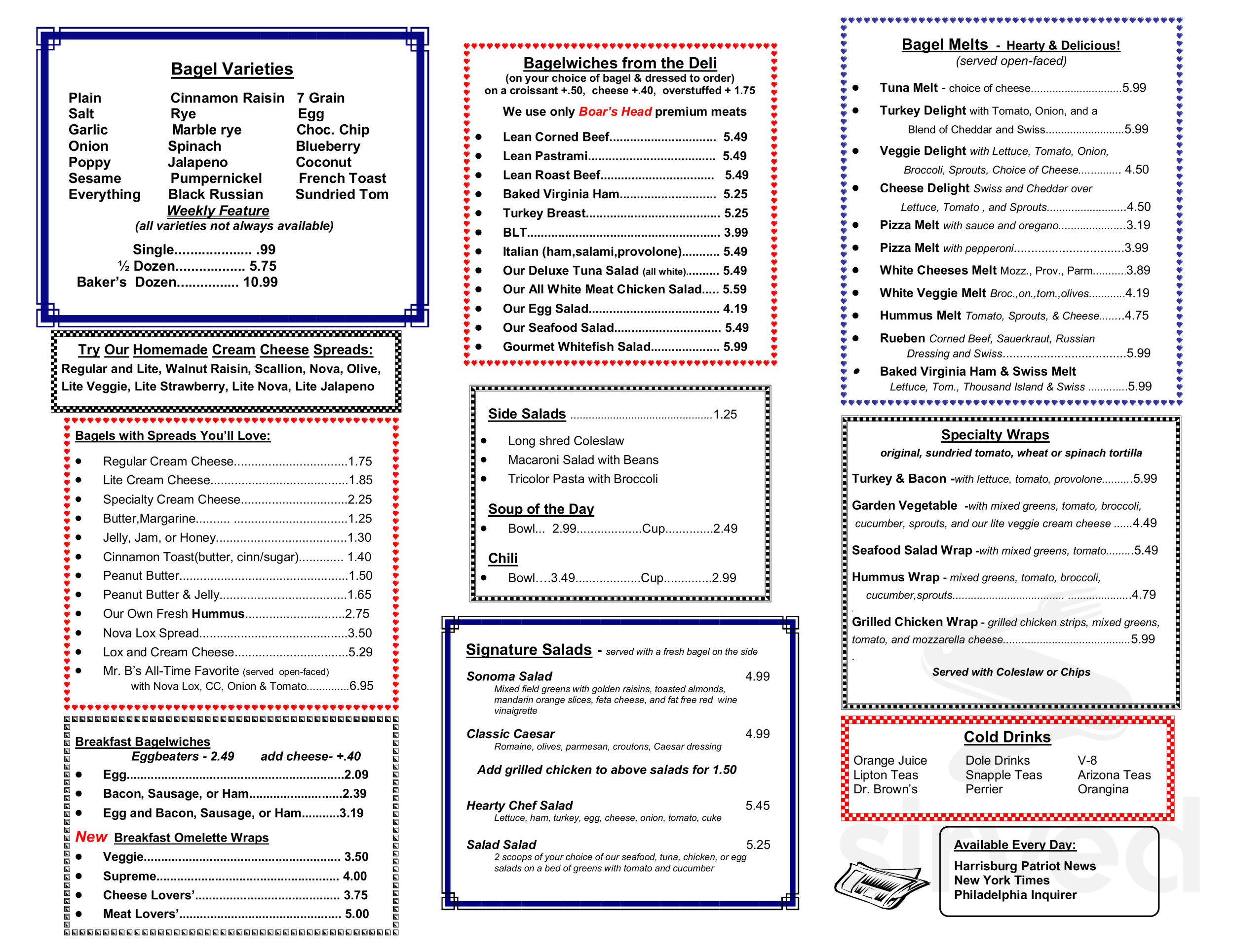 Bagel Lovers Cafe menu in Harrisburg, Pennsylvania, USA