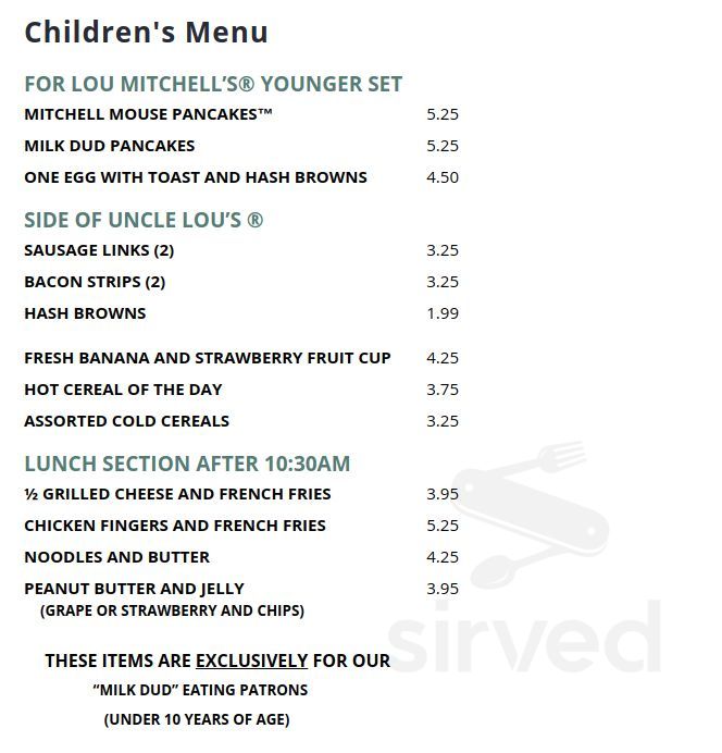Lou Mitchell's menu in Chicago, Illinois, USA