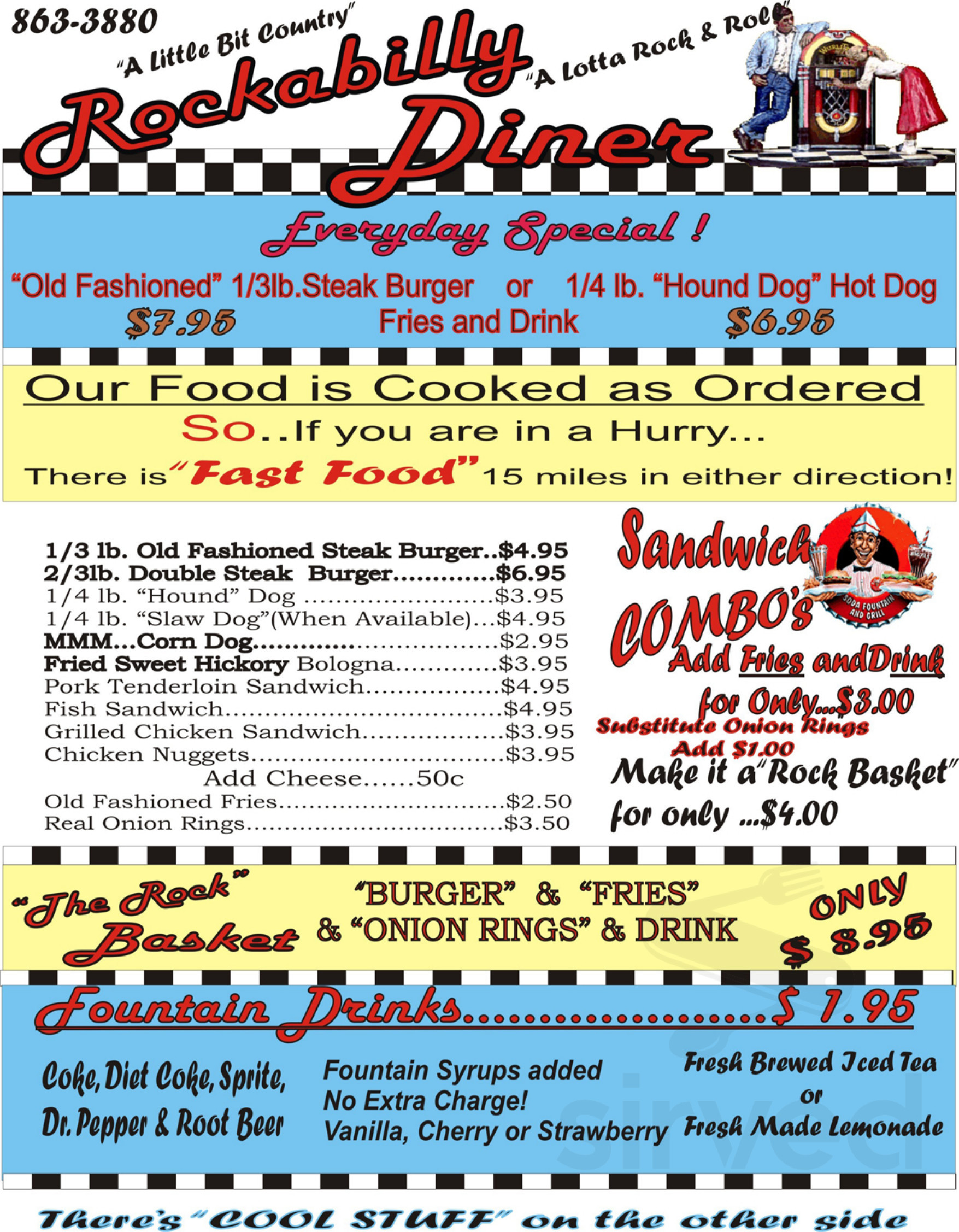 Rock-A-Billy Diner menus in Clarkrange, Tennessee, United States