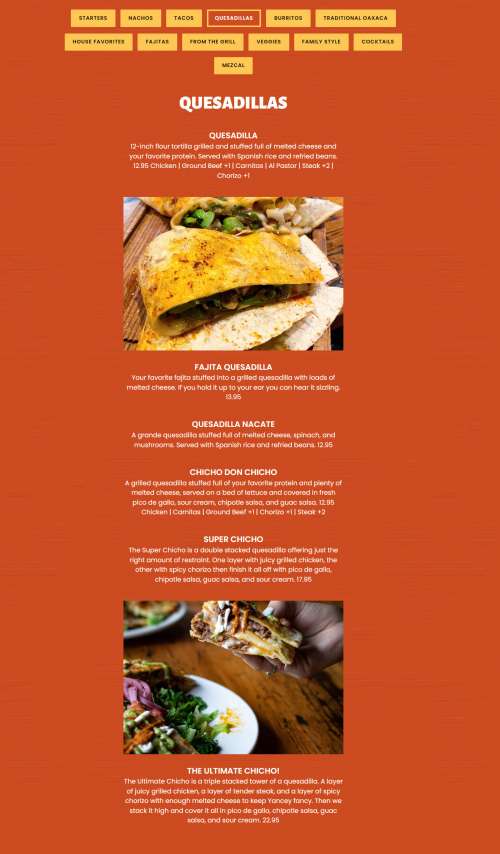 Maizal Mexican Kitchen and Mezcaleria menu in East Amherst, New York, USA