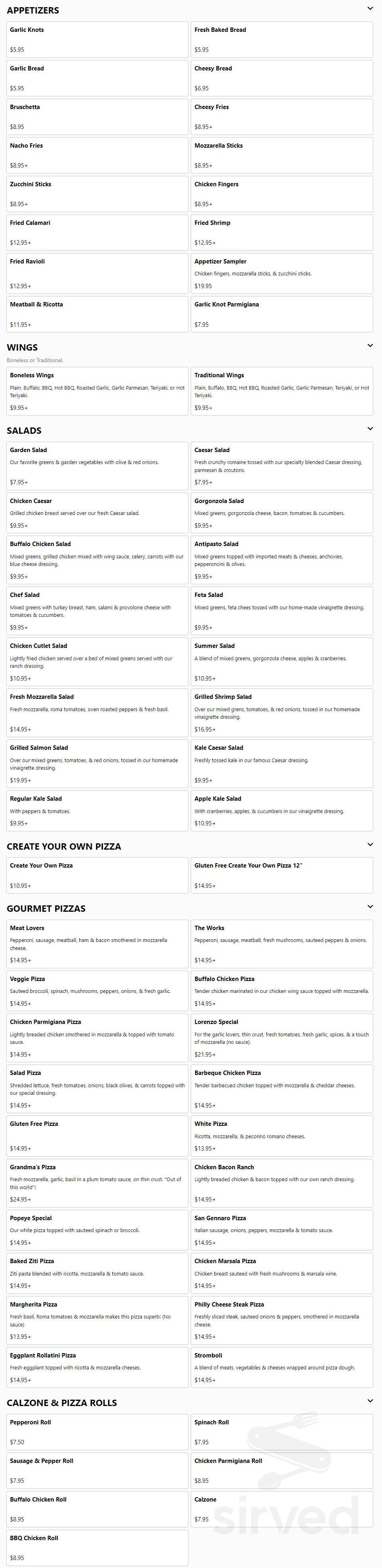 San Gennaro's Pizza menus in Dobbs Ferry, New York, United States