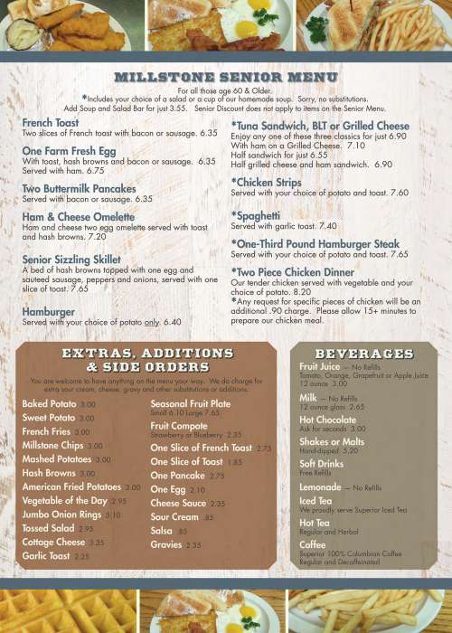 Millstone Family Restaurant menu in Rapid City, South Dakota, USA