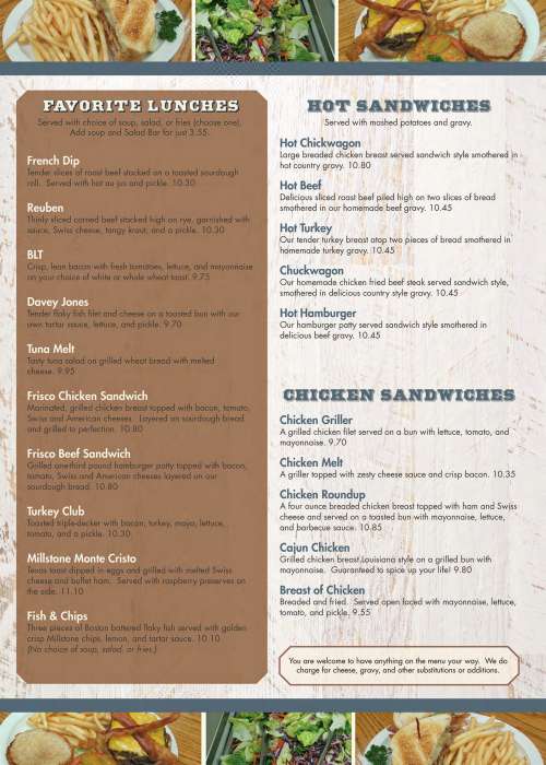 Millstone Family Restaurant menu in Rapid City, South Dakota, USA