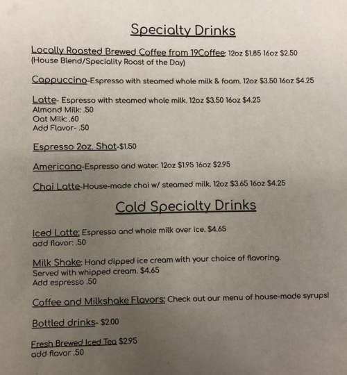 Kiln to Table menu in Waynesburg, Pennsylvania, USA