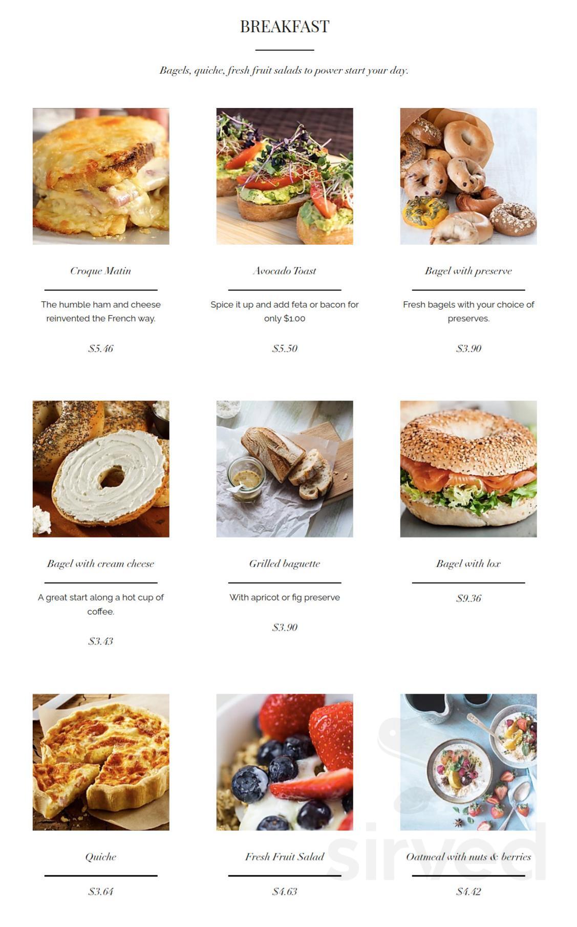 Menu for L'Artisan Cafe & Bakery in Smithfield, RI | Sirved