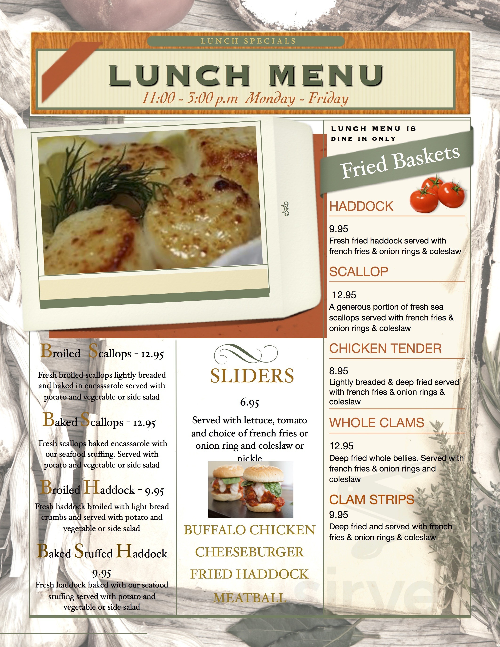 Grille 58 menu in Halifax, Massachusetts, USA