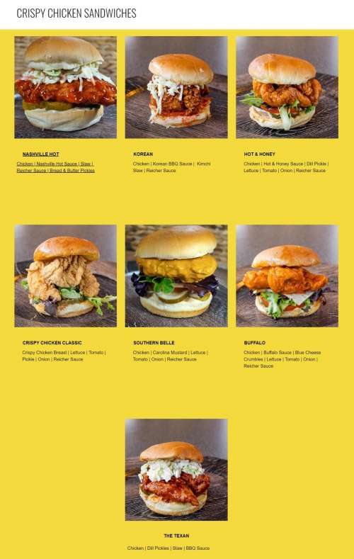 Reicher's Atomic Chicken menu in Sparks, Nevada, USA