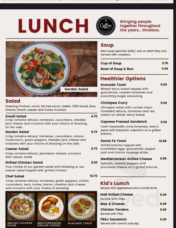 Manitowoc Coffee menu in Manitowoc, Wisconsin, USA